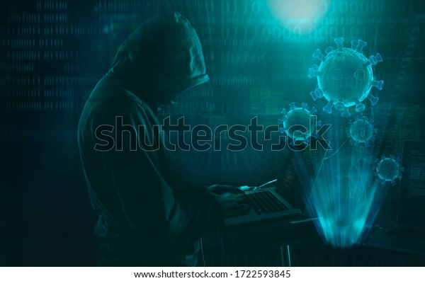 Hacker Injecting Computer Virus During Covid19 Stock Photo 1722593845 ...