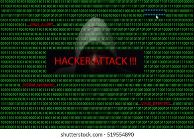 Hacker Over Screen Binary Code Warning Foto stock 519554890 | Shutterstock