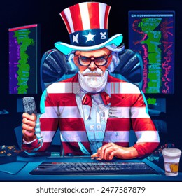 Cyberpunk Photo Uncle Sam Norman Rockwell AI-generated image 2489531325 ...