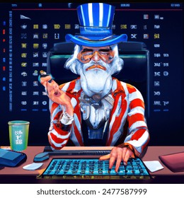 Cyberpunk Photo Uncle Sam Norman Rockwell AI-generated image 2489531325 ...