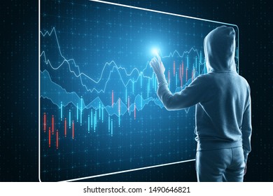 Hacker Using Abstract Forex Chart Screen Stock Photo 1490646821 ...