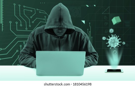 Hacker Virus Malware Attack During Coronavirus Stock Photo 1810456198 ...