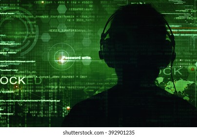 Hacker Work Graphic User Interface Around Stock Photo 392901235 ...