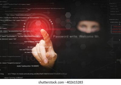 Hacker Work Graphic User Interface Around Foto de stock 305373452 ...