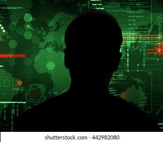 Hacker Work Graphic User Interface Around Stock Photo 442982080 ...