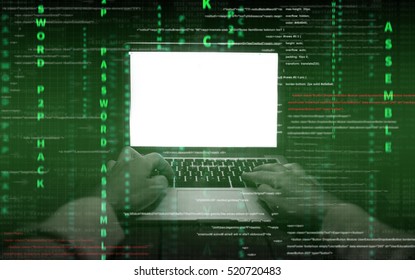 Hacker Work Graphic User Interface Around Stock Photo 520720483 ...