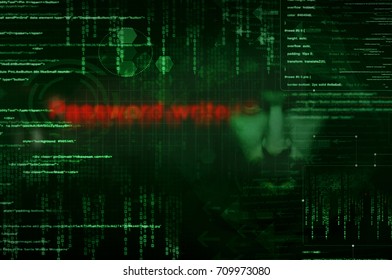 Hacker Work Graphic User Interface Around Stock Photo 709973080 ...