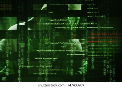 Hacker Work Graphic User Interface Around Stock Photo 747430909 ...
