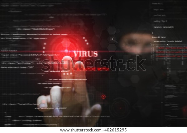 Hacker Work Graphic User Interface Around Stock Photo (Edit Now) 402615295