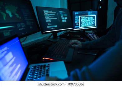 Hacker Working On Computer Cyber Crime Stock Photo 709785886 | Shutterstock