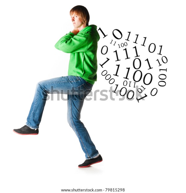 Hacker Young Man Stealing Computer Data Stock Photo 79815298 | Shutterstock