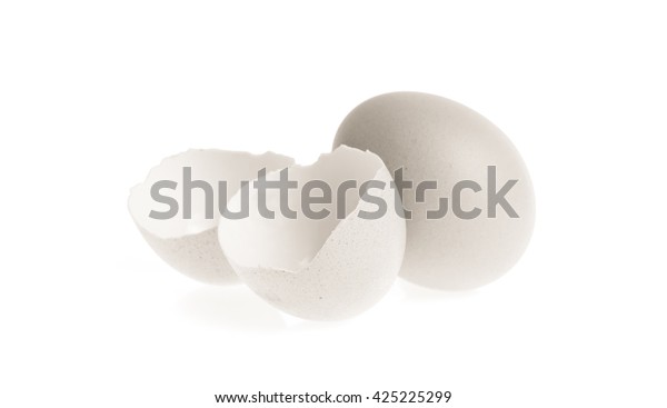Half Egg Shell Opening Isolated On Stock Photo (Edit Now) 425225299