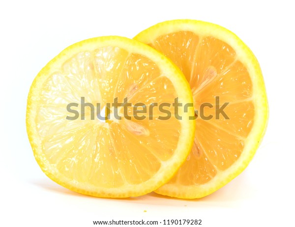 Half One Slice Lemon Closeup Isolated Stock Photo (Edit Now) 1190179282