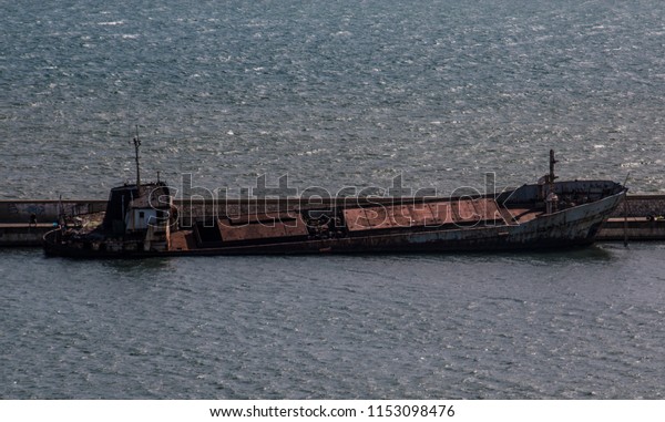 Halfway Sunken Ship Rusting Stock Photo 1153098476 | Shutterstock