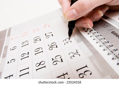 Hand Adding Numbers Calendar Stock Photo (Edit Now) 23524318