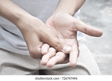 Hand Blocking Another Hand Do Mischiefs Stock Photo 726747496 ...