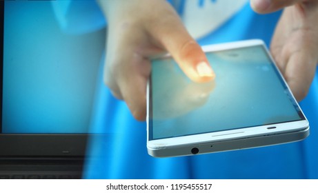 Hand Boy Using Smartphone Stock Photo (Edit Now) 1195455517