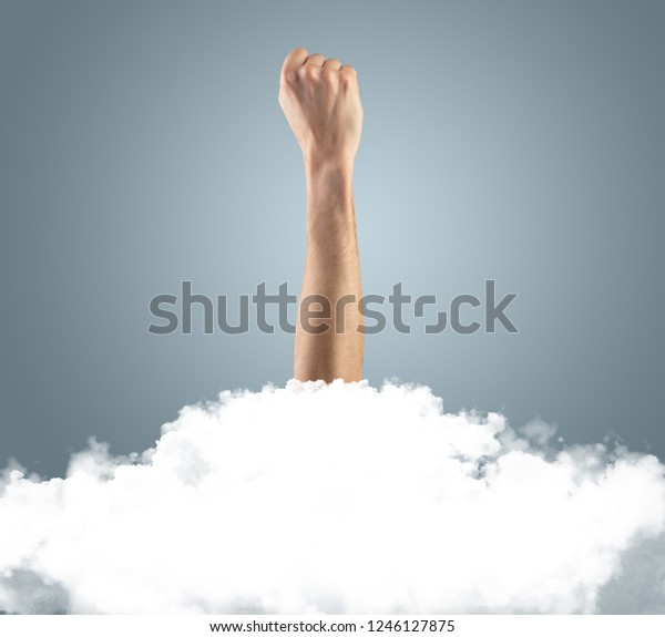 Hand Breaking Out Cloud Stock Photo 1246127875 | Shutterstock