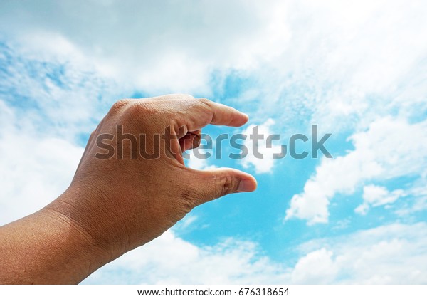 Hand Catching Cloud Blue Sky Cloud Stock Photo 676318654 | Shutterstock
