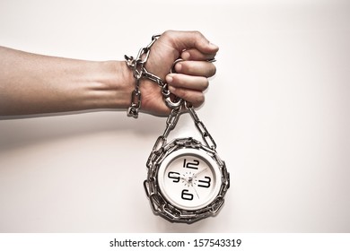 Hand Chained Clock Stock Photo (Edit Now) 157543328