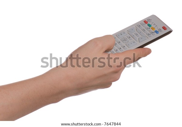 Hand Changing Channel Remote Controller Over Stock Photo 7647844 ...