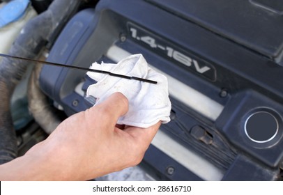 Hand Checking Engine Oil Stock Photo 28616710 | Shutterstock