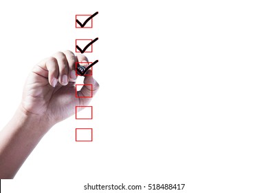Hand Checking Firstsecond Third Item Check Stock Photo 518488417 ...