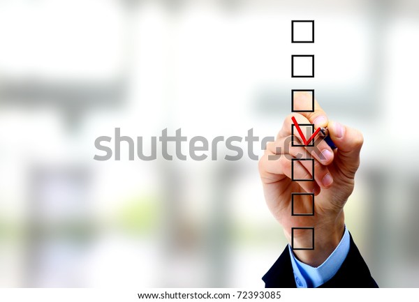 Hand Choosing One Three Options Stock Photo (Edit Now) 72393085