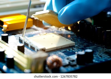 Hand Computer Engineering Brings Computer Cpu Stock Photo 1267835782 ...