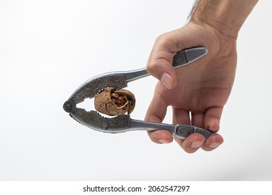 Hand Cracks Nut Nutcracker Cracking Walnut Stock Photo 2062547297 ...