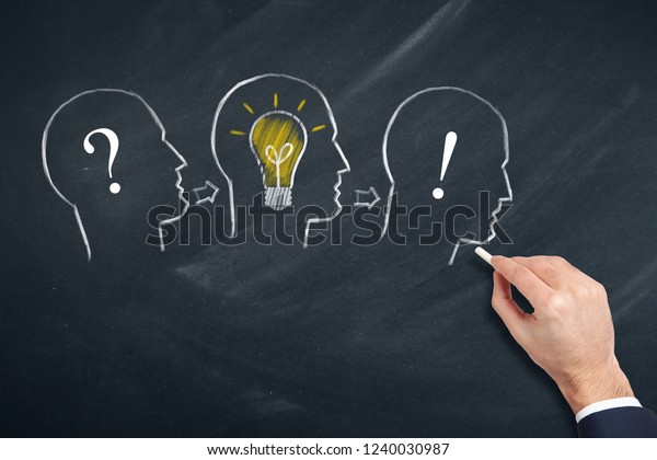 Hand Describing Idea Creation Process Stock Photo 1240030987 | Shutterstock