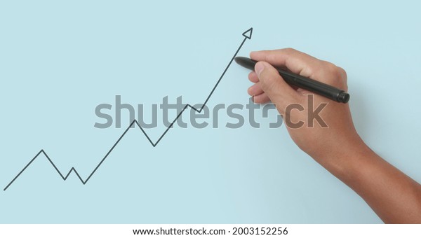 Hand Drawing Chart Graph Stock Growth Stock Photo 2003152256 | Shutterstock