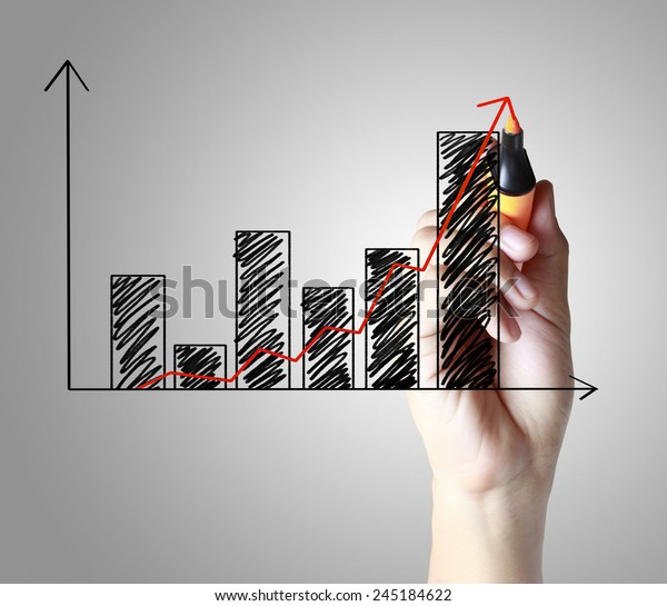 Hand Drawing Graph Stock Photo (Edit Now) 245184622