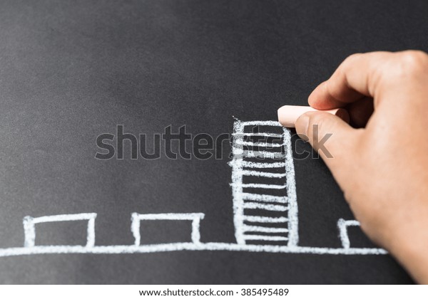 Hand Drawing High Graph On Chalkboard Stock Photo 385495489 | Shutterstock