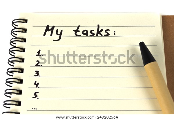 Hand Drawing Task List On Notebook Stock Photo 249202564 | Shutterstock