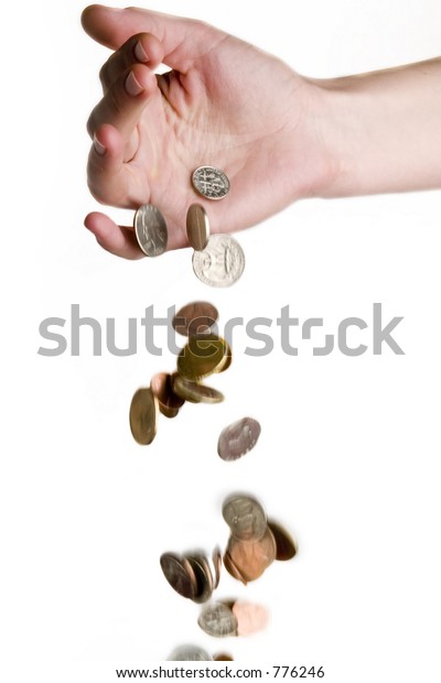 Hand Dropping Coins Stock Photo (Edit Now) 776246
