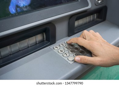 Hand Entering Pin Numbers On Atm Stock Photo (Edit Now) 105175103
