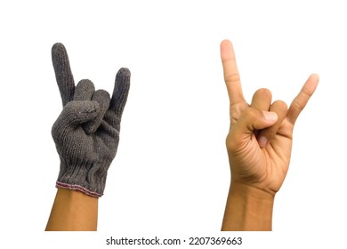 Hand Gesture Using Gloves Isolated On Stock Photo 2207369663 | Shutterstock