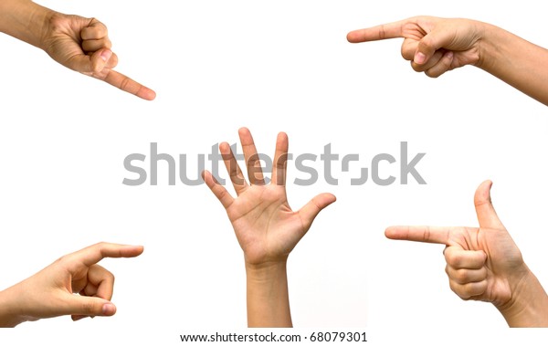 Hand Gestures Set Isolated Stock Photo 68079301 | Shutterstock