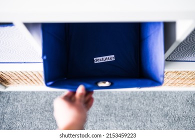 Hand Grabbing Storage Cube Declutter Label Stock Photo 2153459223 ...