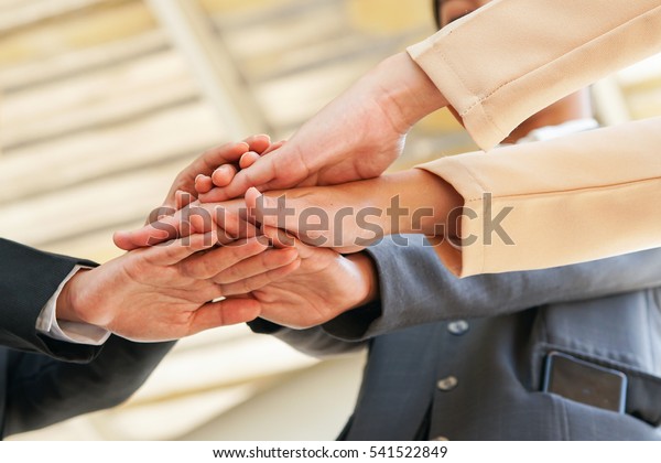 Hand Group Teamwork Join Hands Partnership Stock Photo 541522849 ...