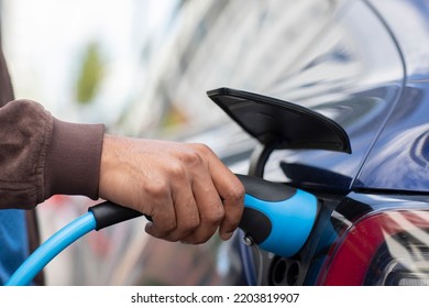 Hand Holding Charging Cable E Charging Stock Photo 2203819907 ...
