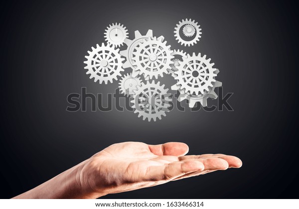 Hand Holding Cogs Gears System On Stock Photo 1633466314 | Shutterstock