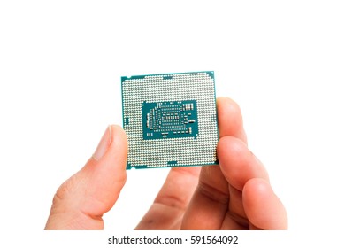 Hand Holding Cpu Processor Isolated On Stock Photo 591564092 | Shutterstock
