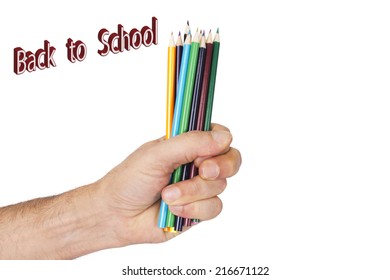 Hand Holding Crayons Posts Stock Photo 216671122 | Shutterstock