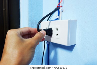 Hand Holding Electrical Plug Pull Plug Stock Photo (Edit Now) 790559611