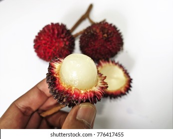 Hand Holding Fruit Called Pulasan Malaysia Stock Photo 776417455 ...