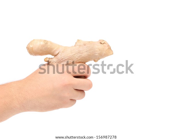 Hand Holding Ginger Root Isolated On Stock Photo 156987278 | Shutterstock