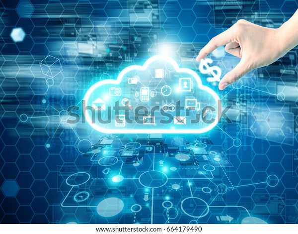 Hand Holding Money Cloud Computing Stock Photo 664179490 | Shutterstock