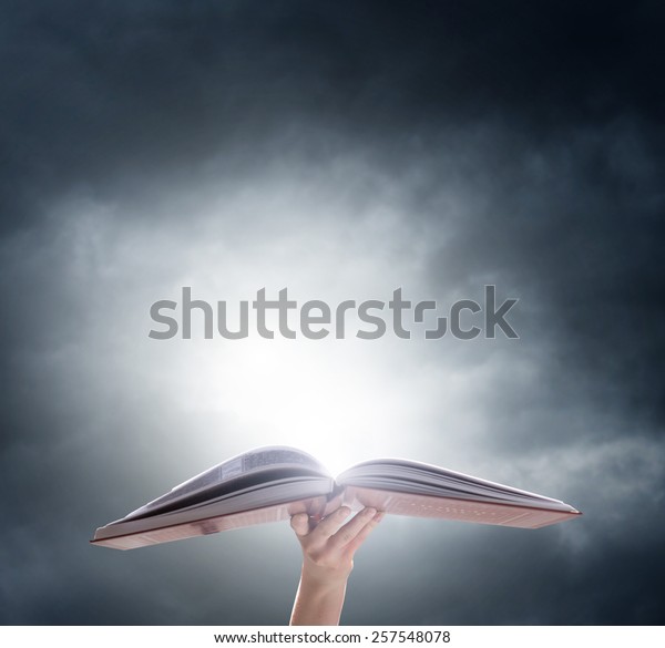 Hand Holding Opened Magic Book Magic Stock Photo 257548078 | Shutterstock